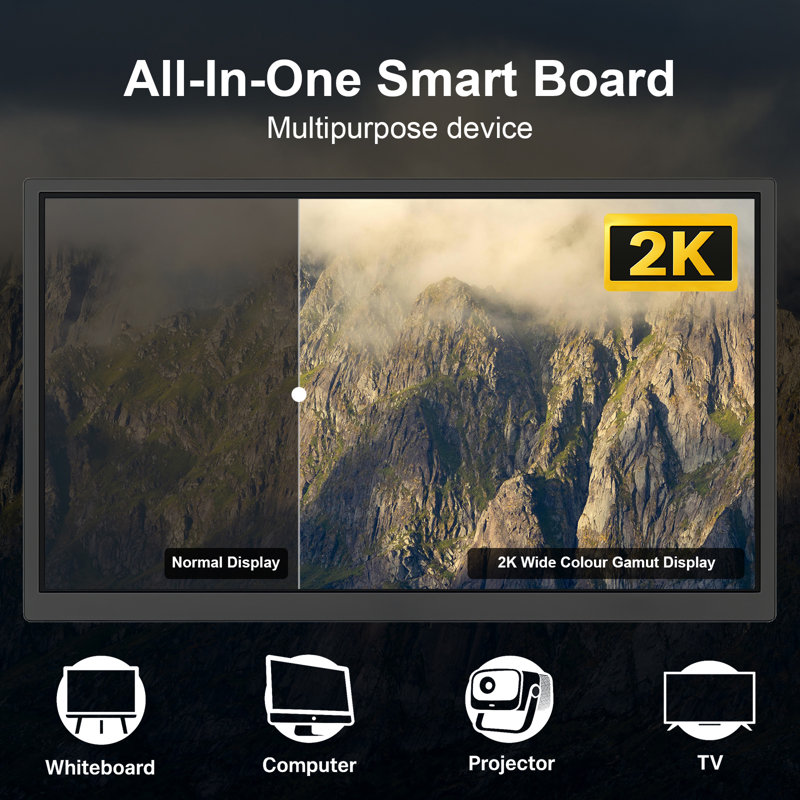 JYXCN 4K Smart Board 49 Inch All-in-One Touch Screen, Interactive Whiteboard with Dual System ...